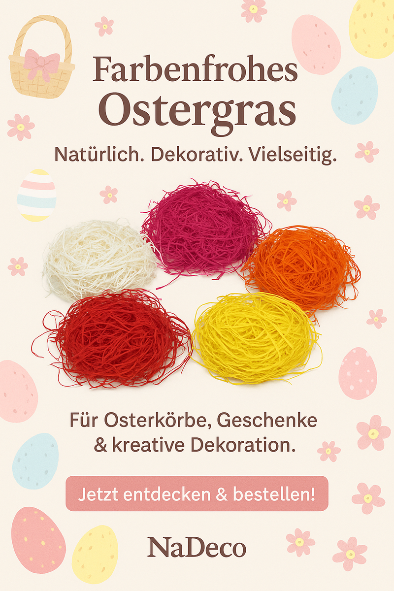 Ostergras aus Rattan Stroh, verpackt mit 100g, in vielen Farben wählbar ...